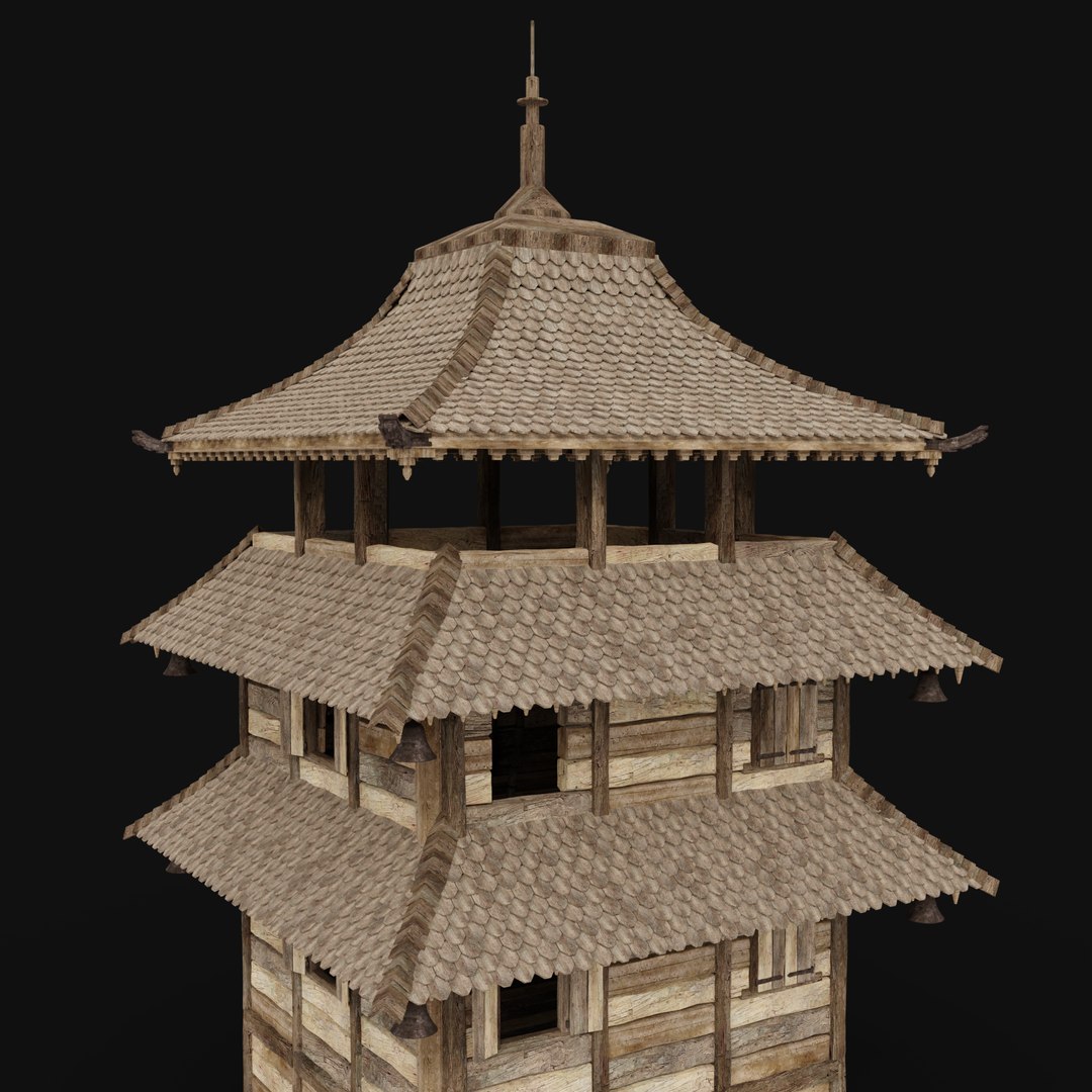 FEUDAL JAPAN CHINESE TOWER DOJO WATCHTOWER SAMURAI NINJA PACK 3D ...