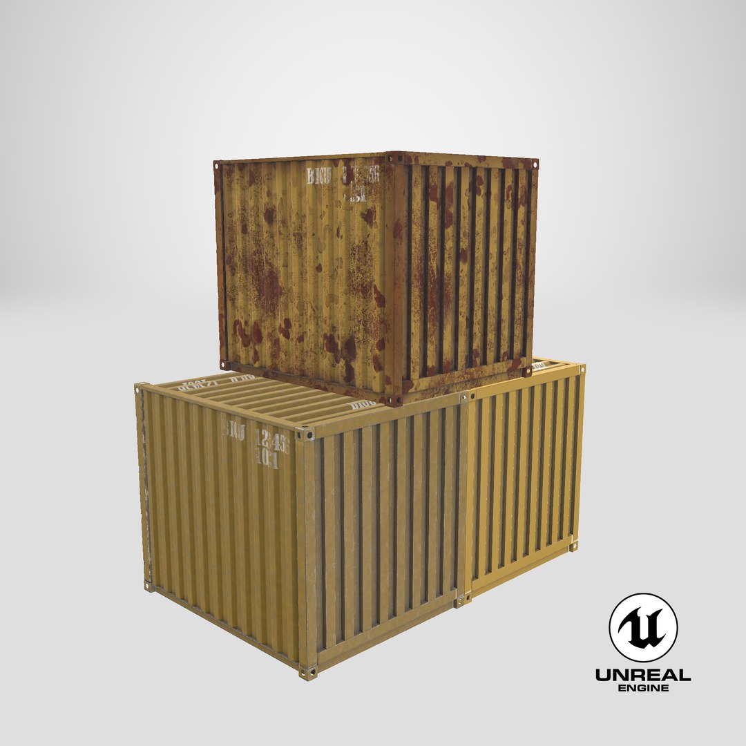 3D 10Ft Cargo Container - Yellow - TurboSquid 1972174