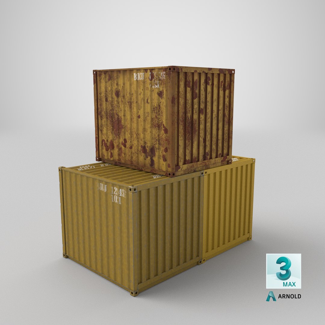 3D 10Ft Cargo Container - Yellow - TurboSquid 1972174