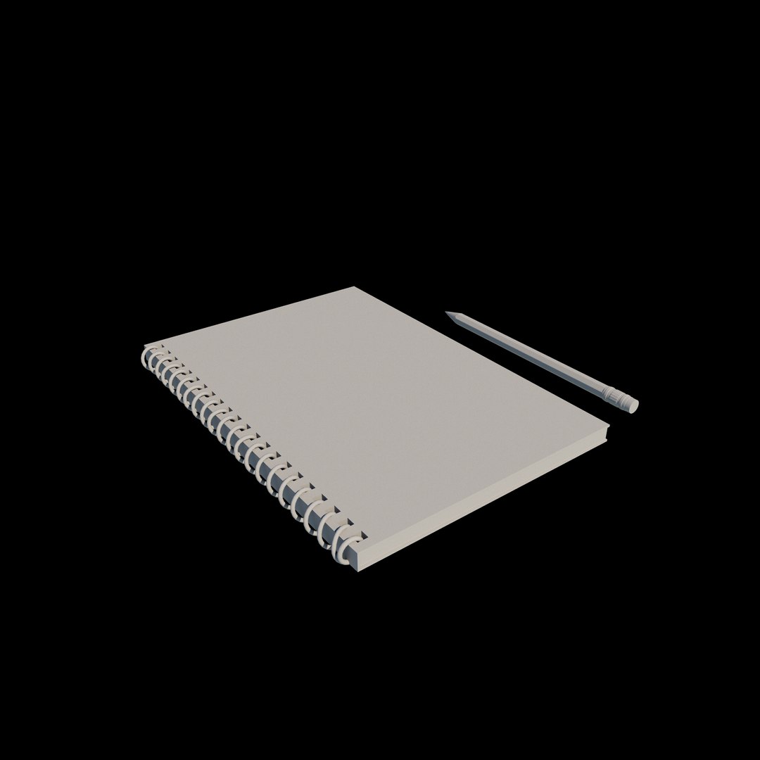 Notebook With Pencil 3D Model Model - TurboSquid 2380339