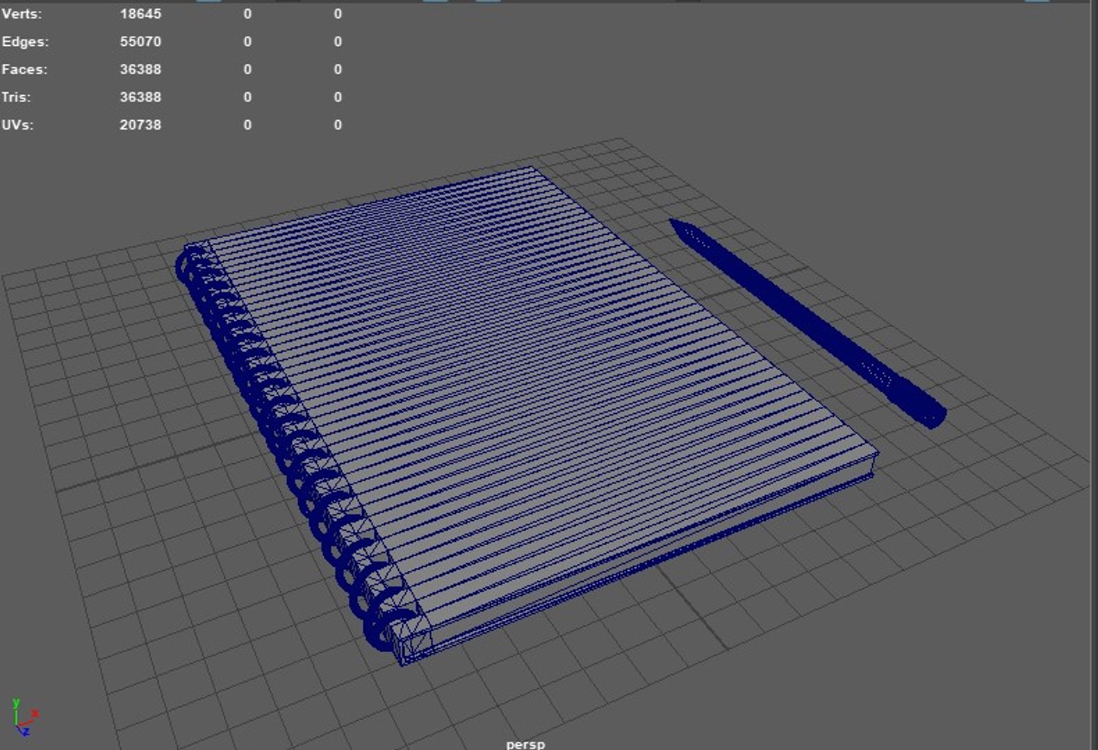 Notebook With Pencil 3D Model Model - TurboSquid 2380339