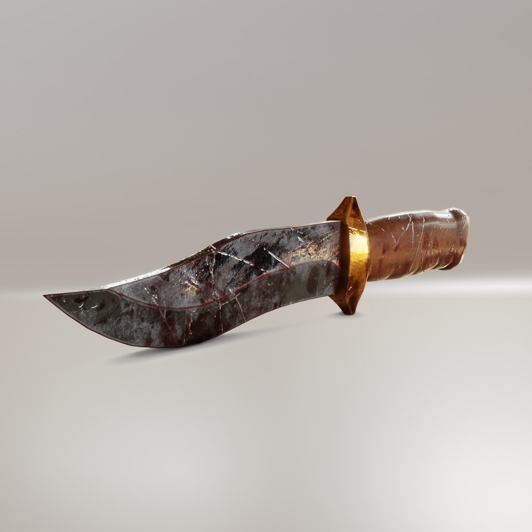 Dirty hunting knife model - TurboSquid 1965286