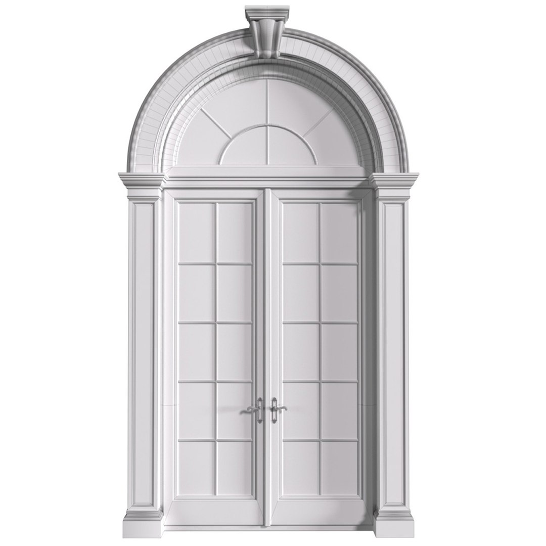3D Arched Classic Facade Window Entrance Door Arched Opening ...