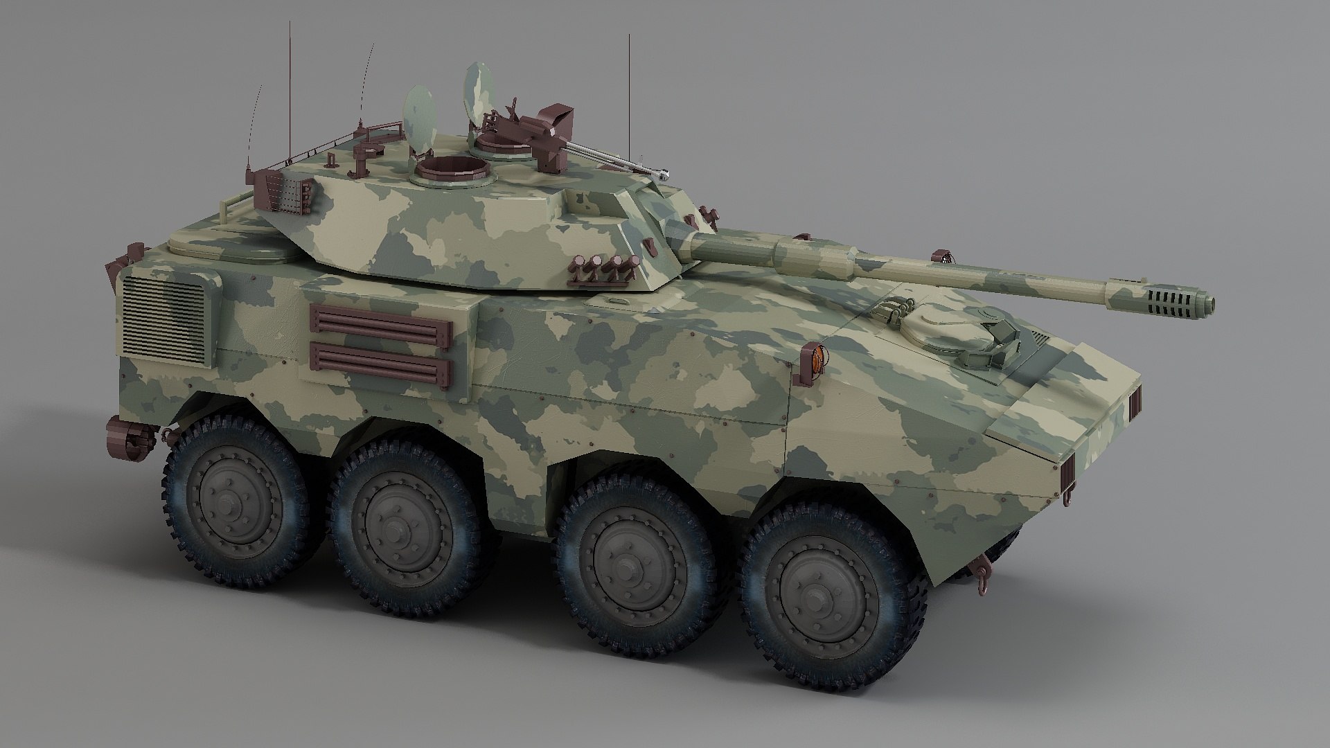 ZTL-11 Wheeled Assault Vehicle 105mm Assault Gun Combat Vehicle Model ...