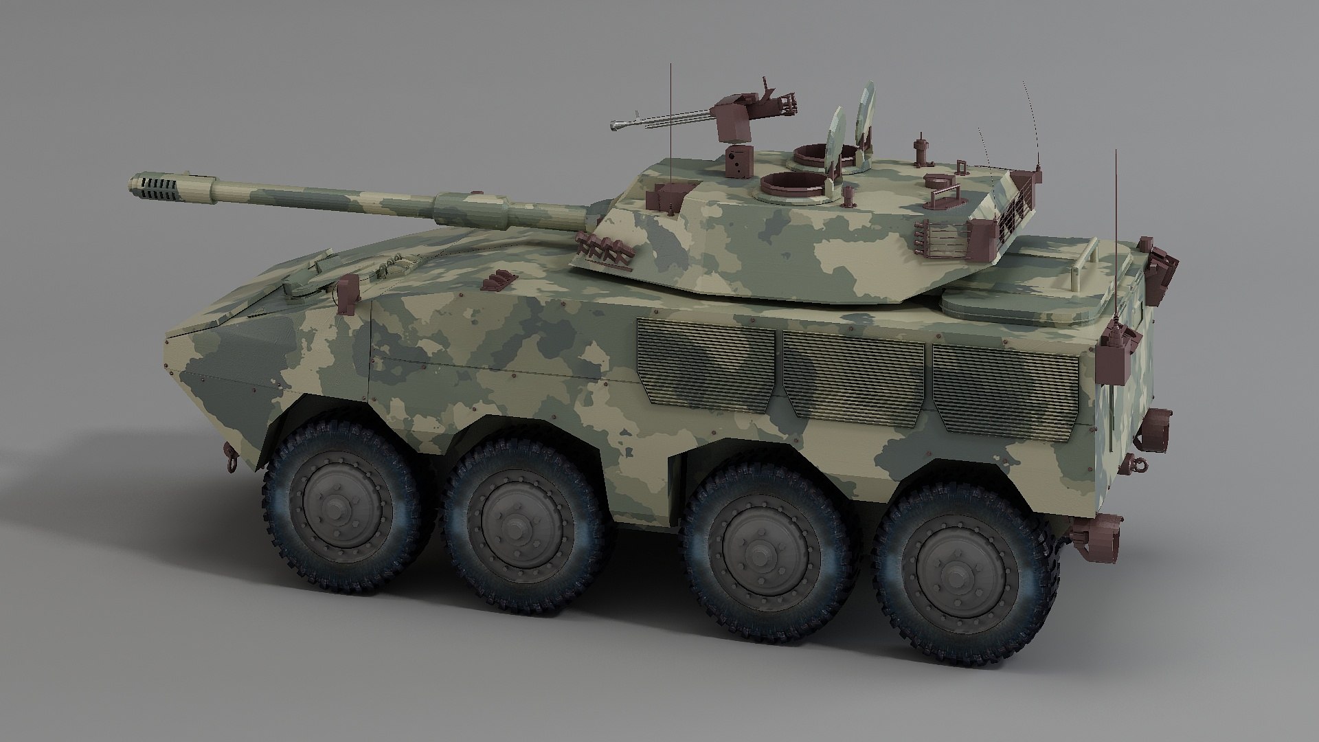 ZTL-11 Wheeled Assault Vehicle 105mm Assault Gun Combat Vehicle Model ...