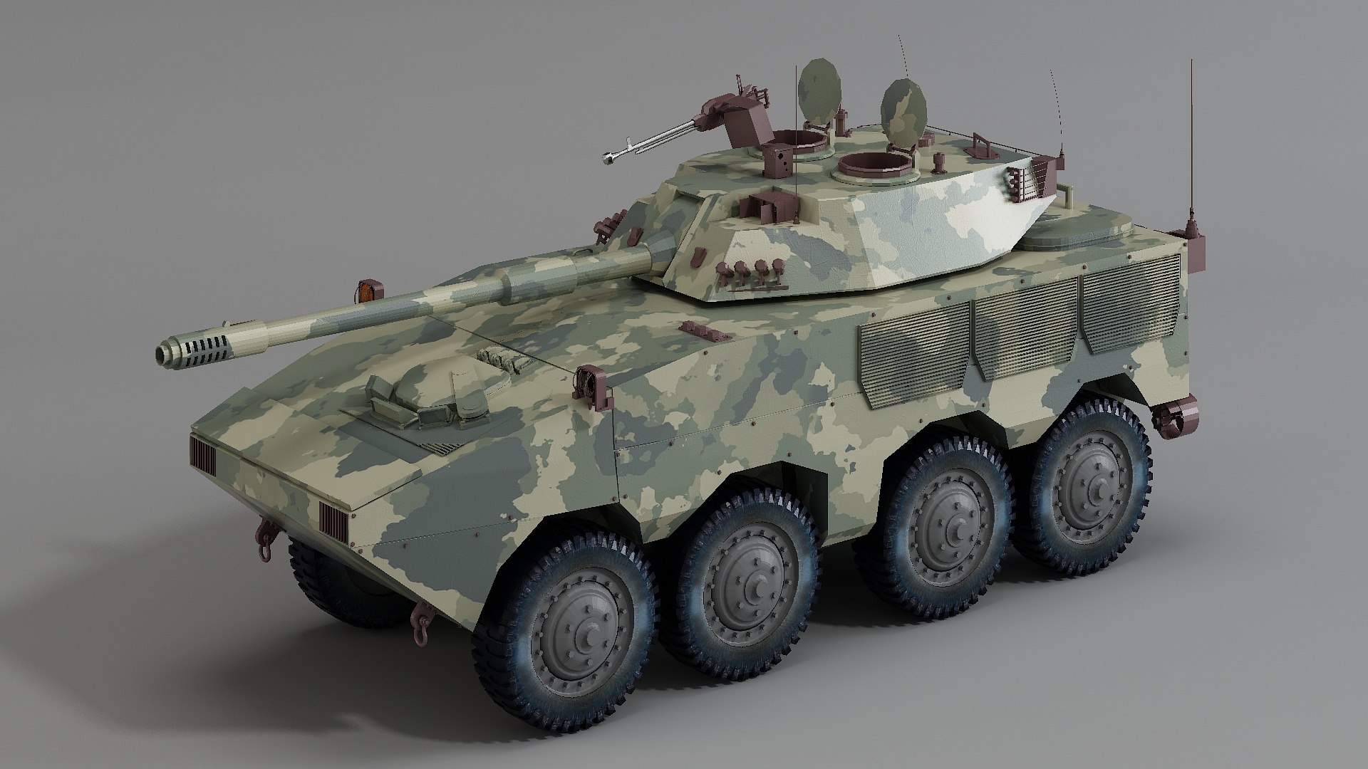 ZTL-11 Wheeled Assault Vehicle 105mm Assault Gun Combat Vehicle Model ...