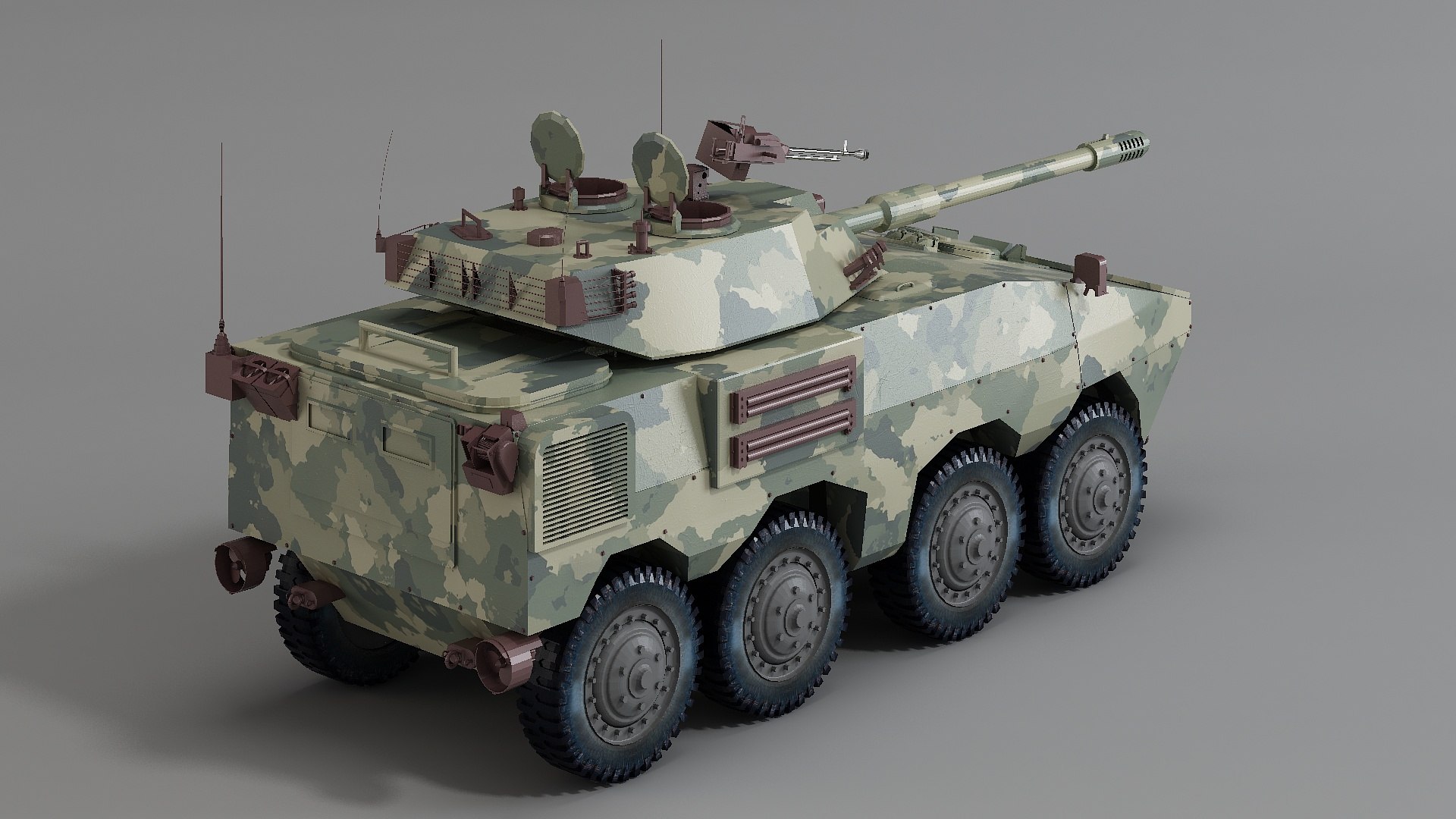 ZTL-11 Wheeled Assault Vehicle 105mm Assault Gun Combat Vehicle Model ...