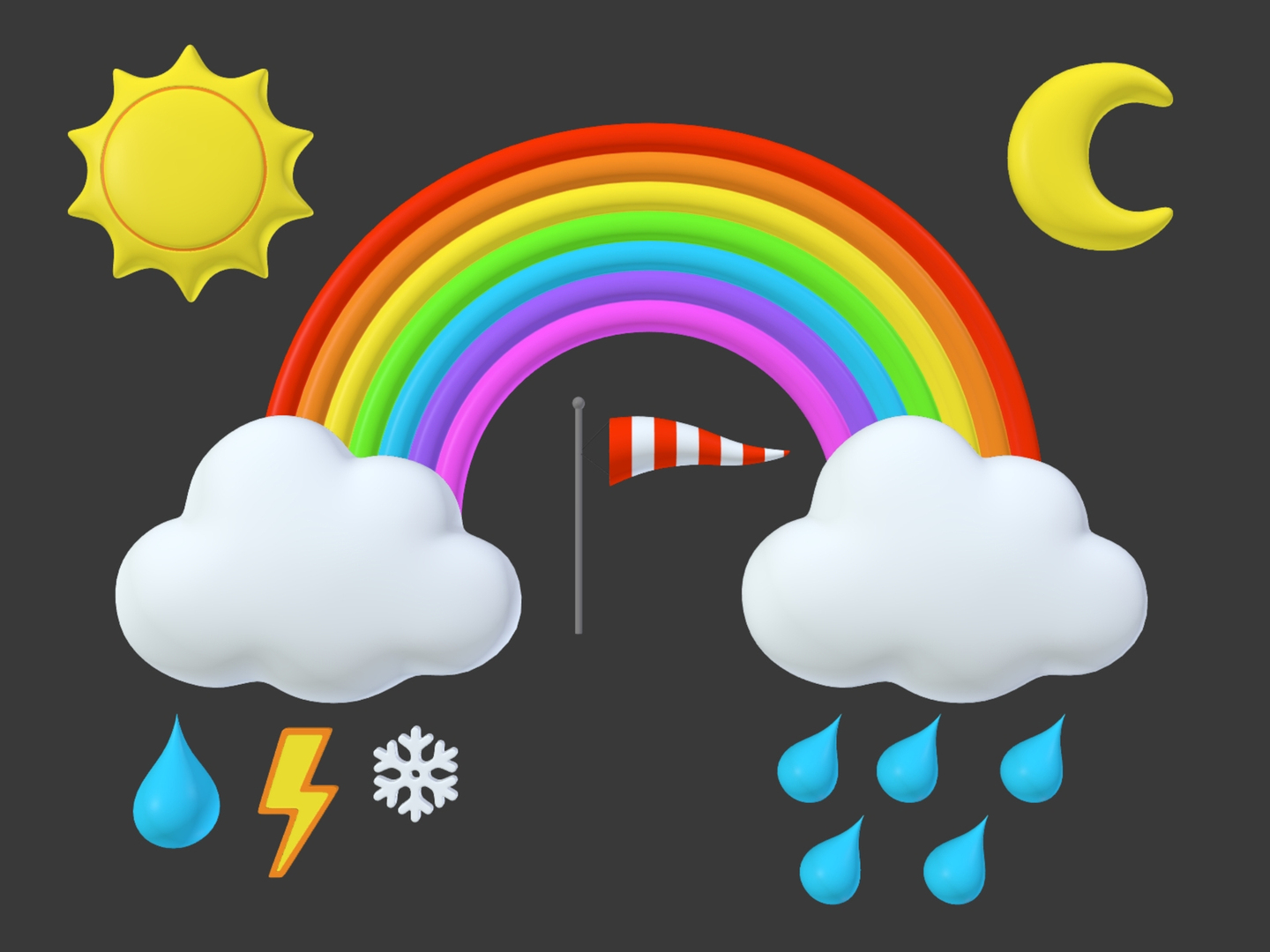 modèle 3D de Météo Cartoon - Pack - TurboSquid 1648767