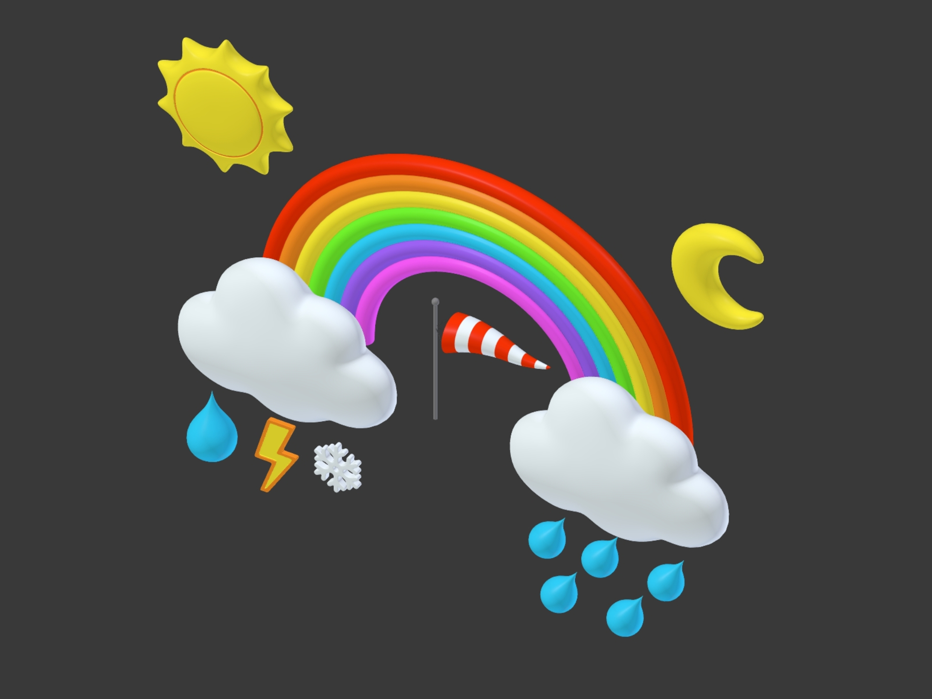 modèle 3D de Météo Cartoon - Pack - TurboSquid 1648767