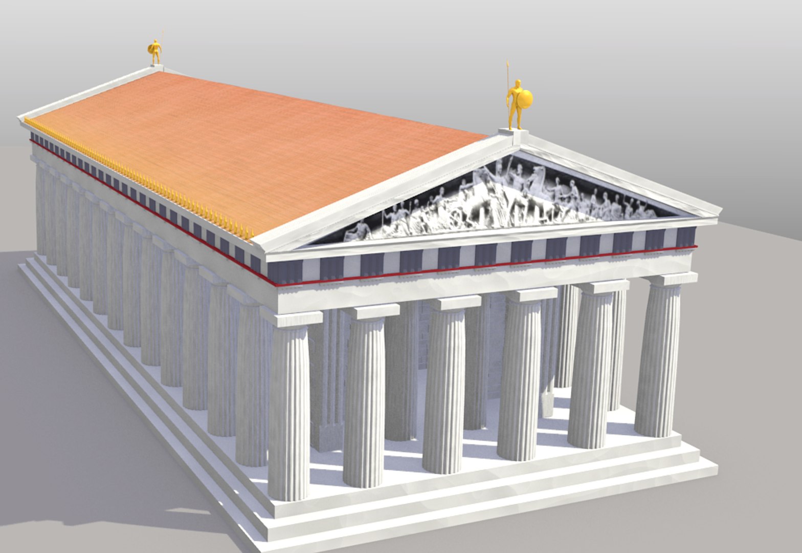3d Model Of Greek Temple Roman