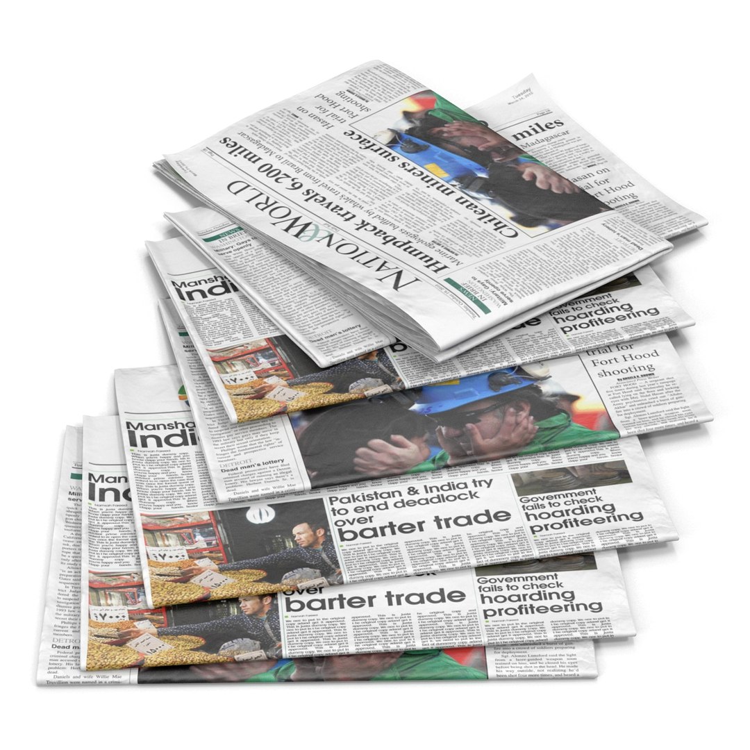 3d Newspapers Realistic Model