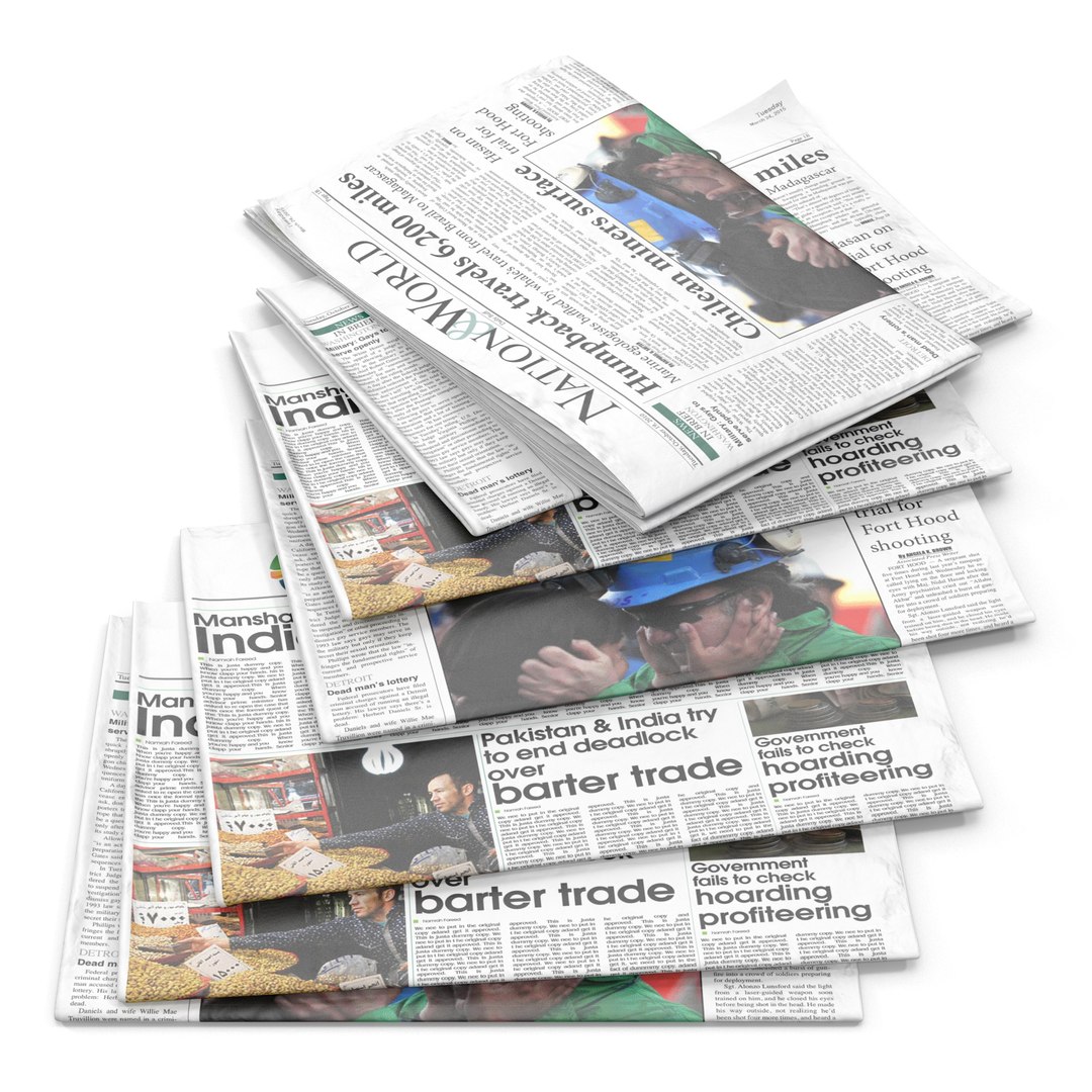 3d Newspapers Realistic Model