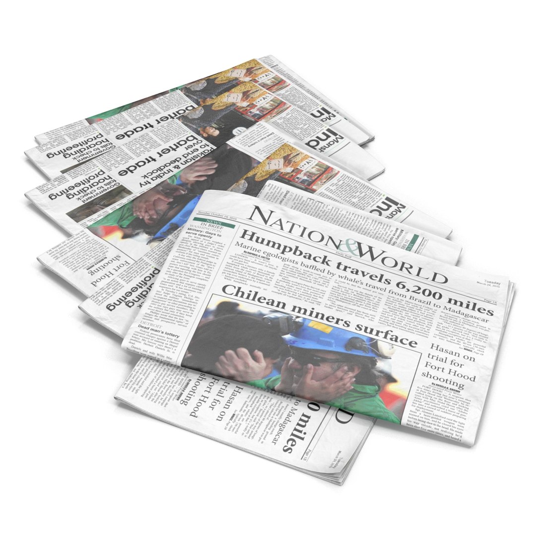 3d Newspapers Realistic Model