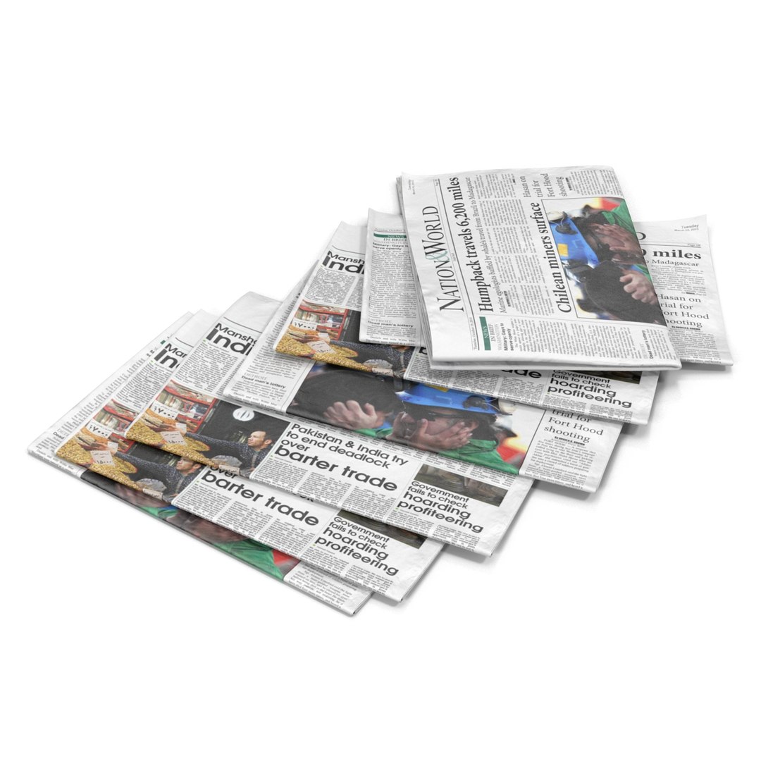 3d Newspapers Realistic Model