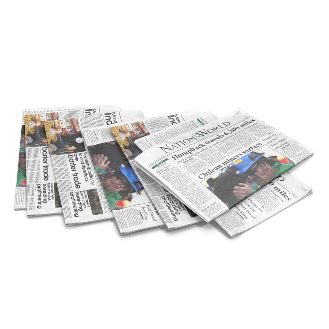 3d Newspapers Realistic Model