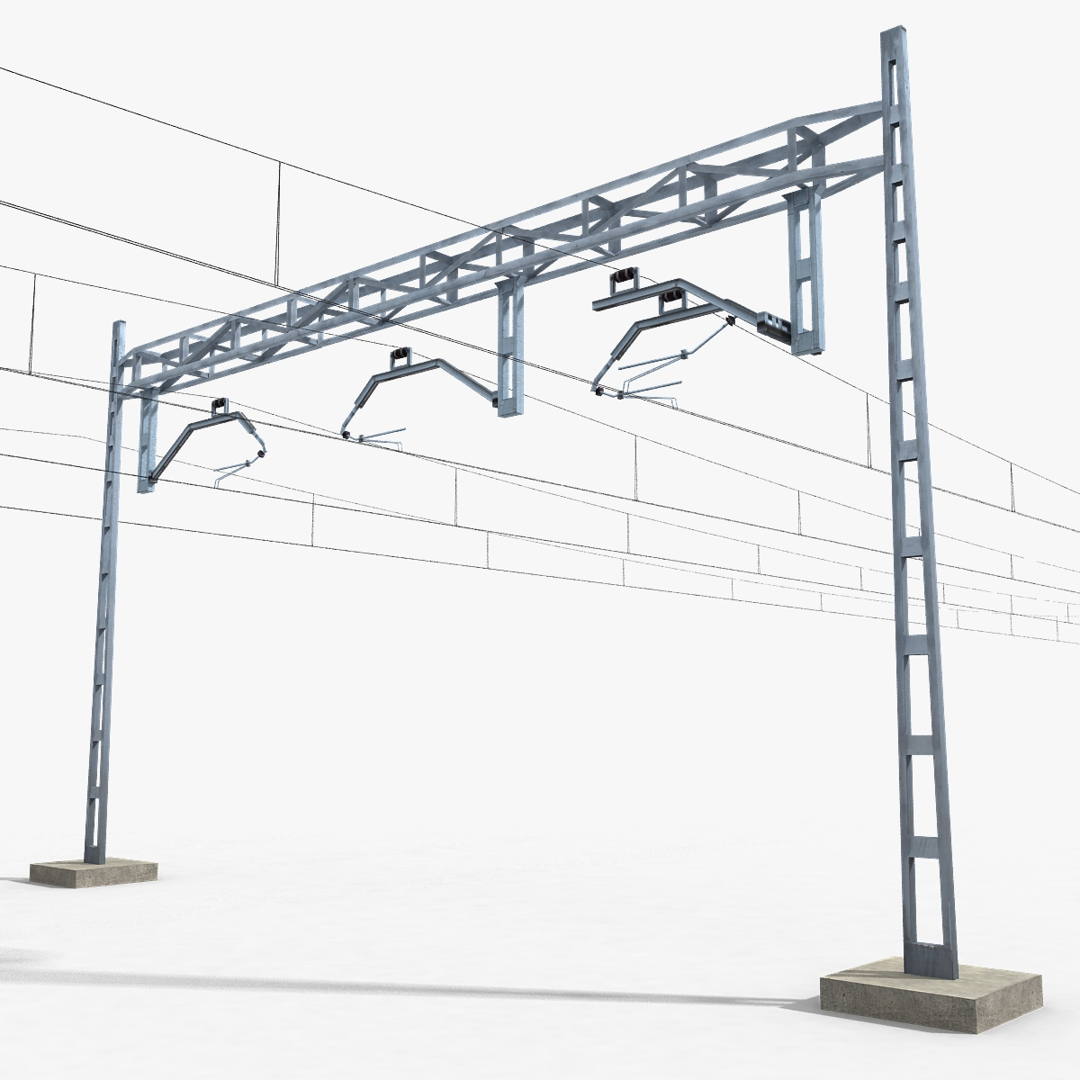 modèle 3D de Caténaire ferroviaire modulaire 1 - TurboSquid 1104016