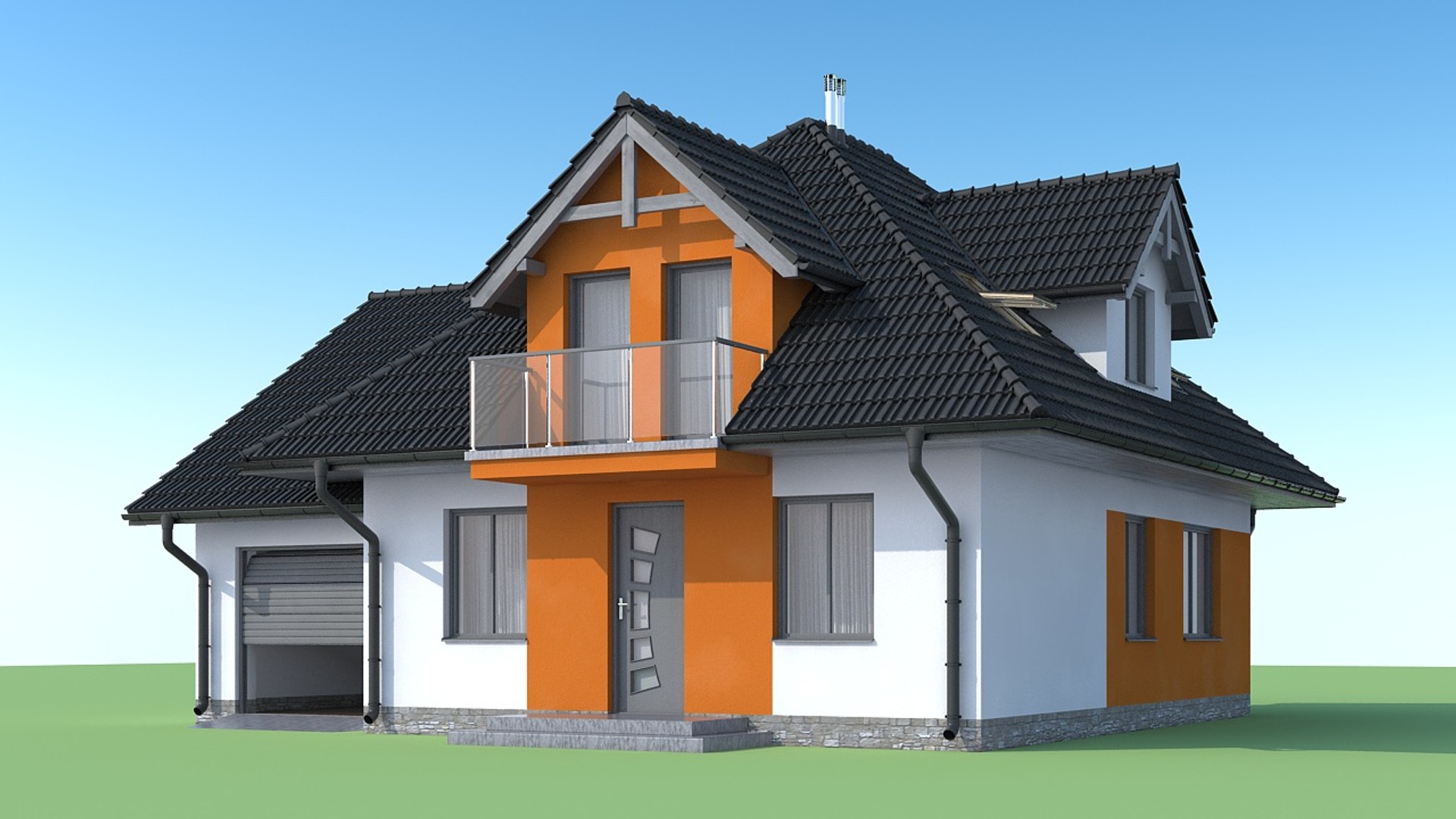 3d Family House Roof Model