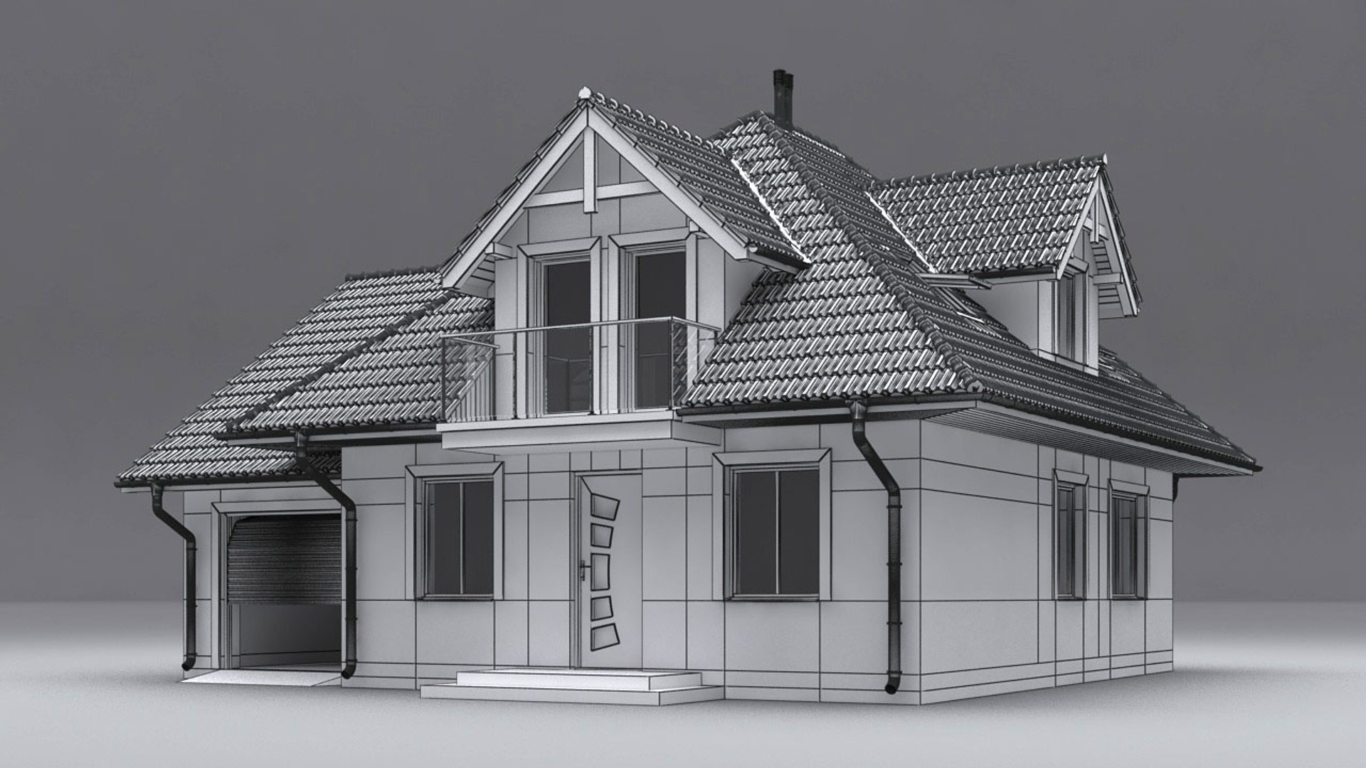 3d Family House Roof Model