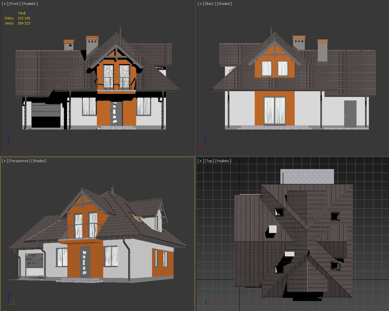 3d Family House Roof Model