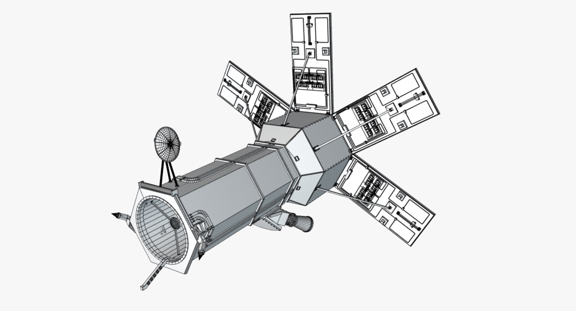 3d Worldview-4 Satellite Model