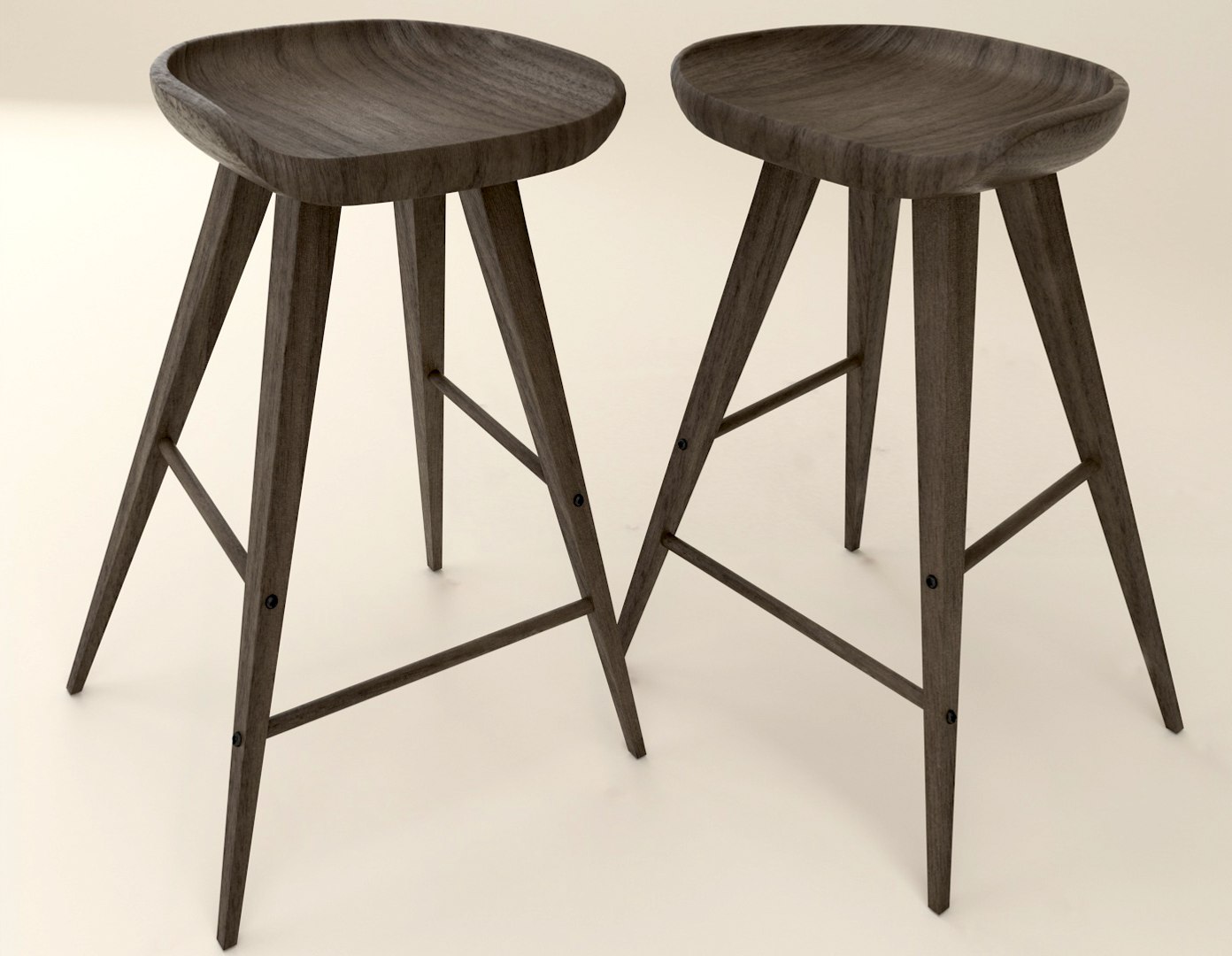 3D Wood Bar Stool - TurboSquid 1533281