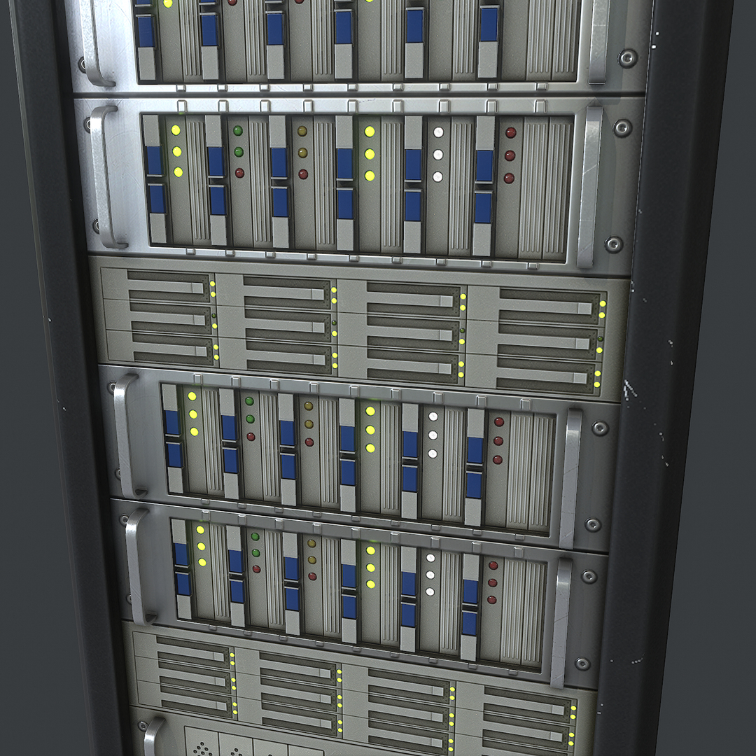 3d model of server asset polys