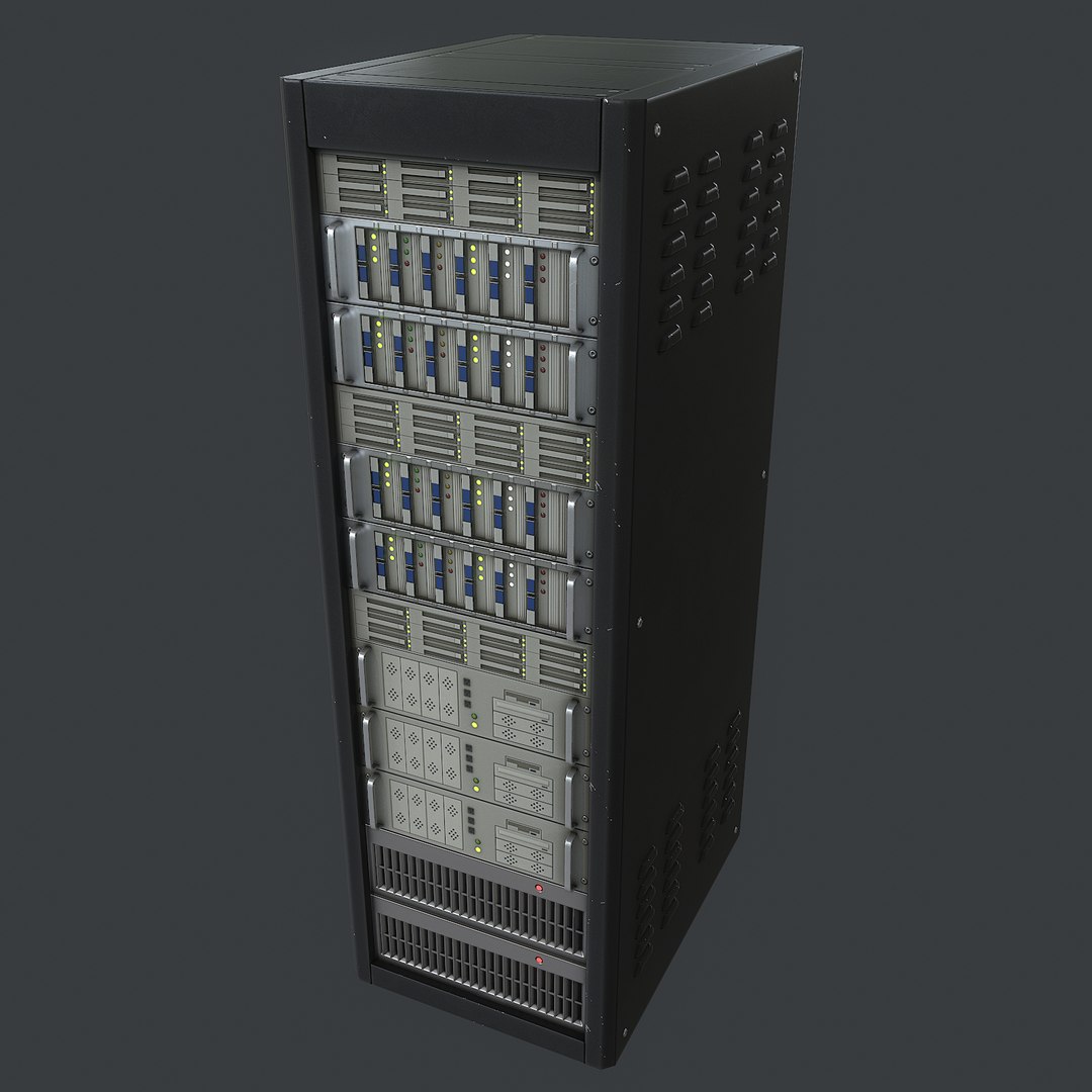 3d Model Of Server Asset Polys