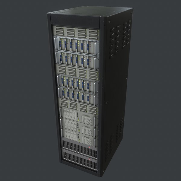3d model of server asset polys