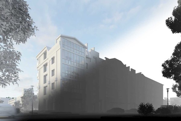 commercial building exterior scene obj