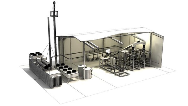 biomass facility engineering 3d model