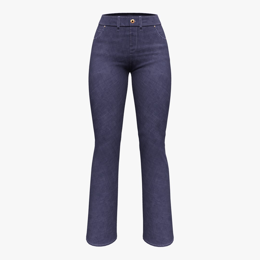 Ladies Bootcut Jeans Pants 3D Model - TurboSquid 1959728