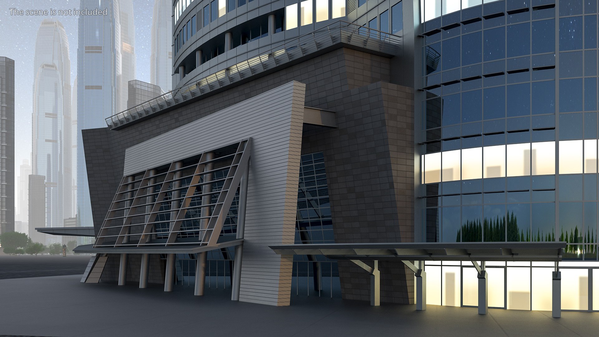 3D Residential Building Night Glow - TurboSquid 1878033