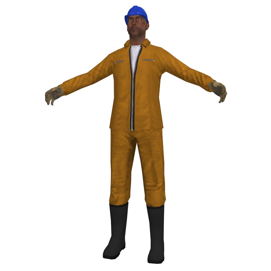 3d max rigged worker man