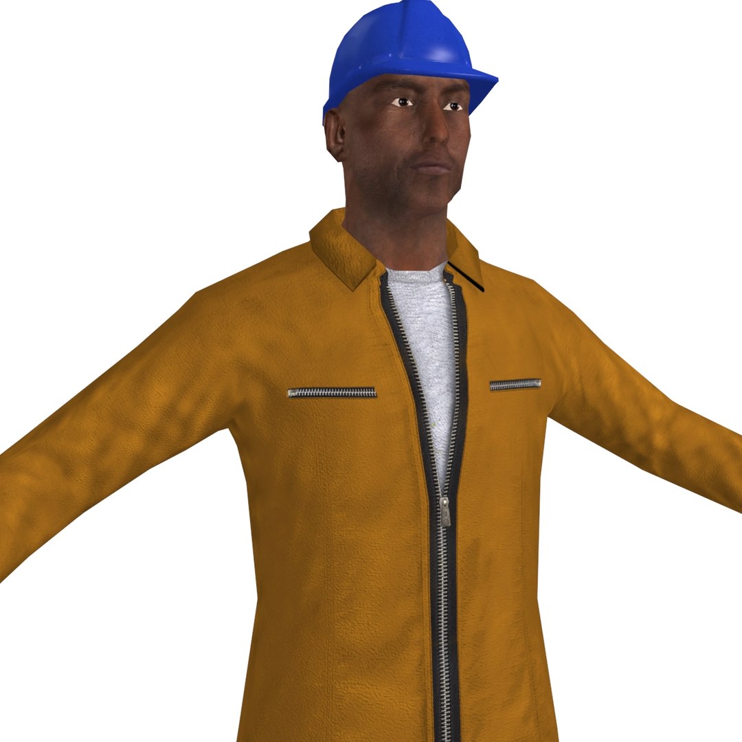 3d max rigged worker man
