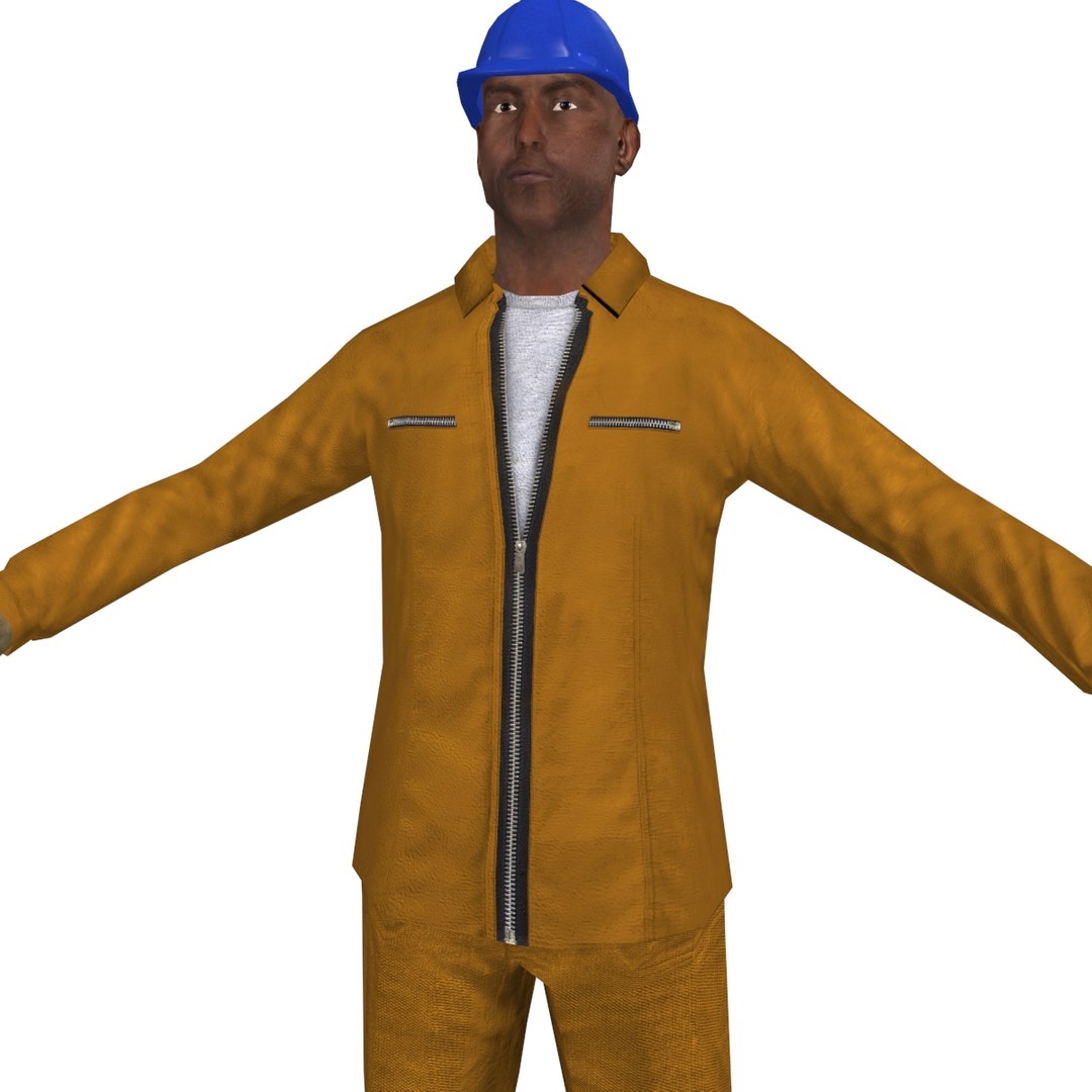 3d max rigged worker man