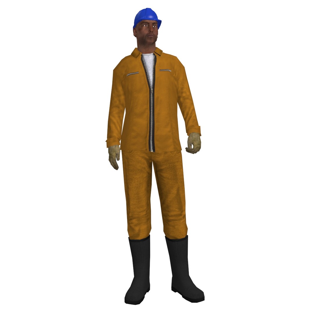 3d max rigged worker man