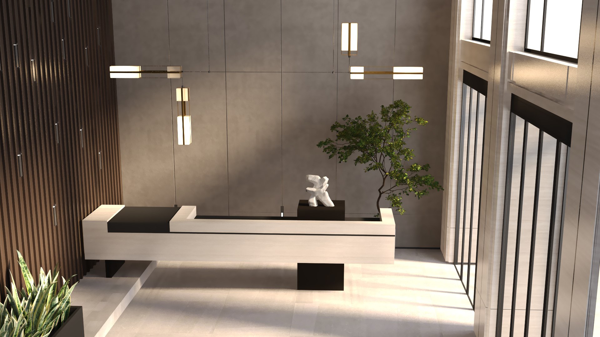 3D Reception Desk Model - TurboSquid 2211784