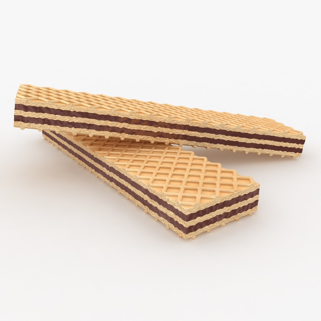 realistic wafer cookie chocolate 3d obj