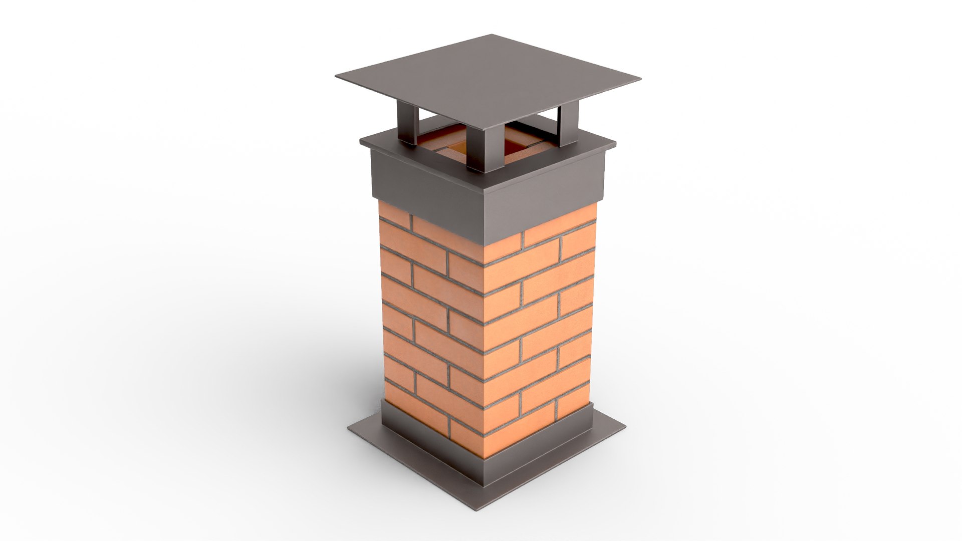 3D Model Brick Chimney Square - TurboSquid 2051139