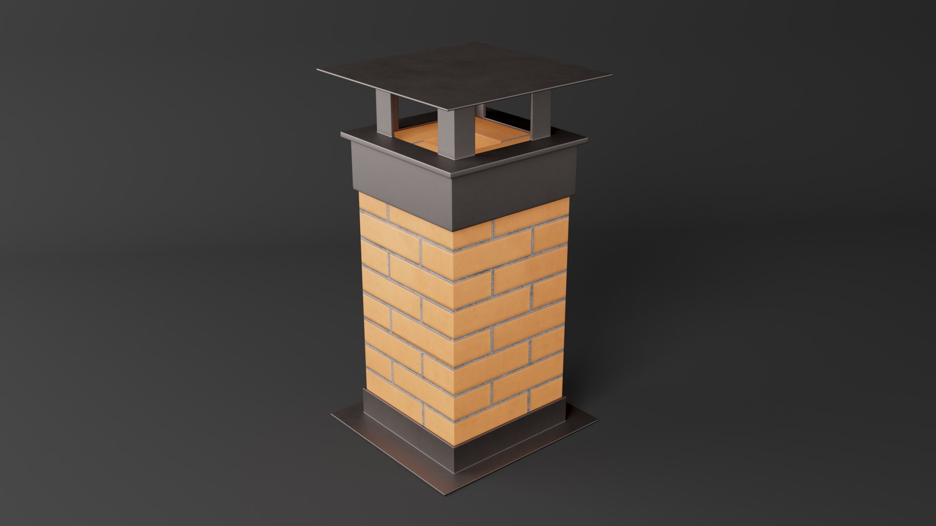 3D Model Brick Chimney Square - TurboSquid 2051139