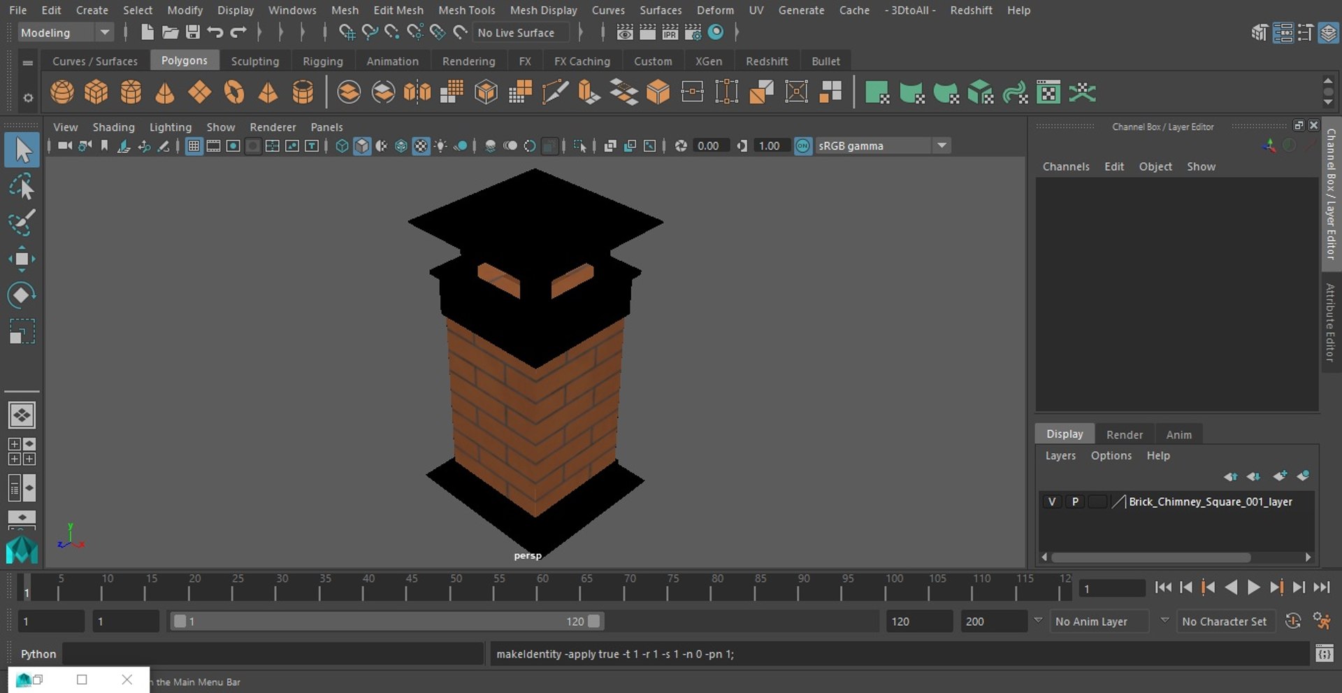 3D Model Brick Chimney Square - TurboSquid 2051139