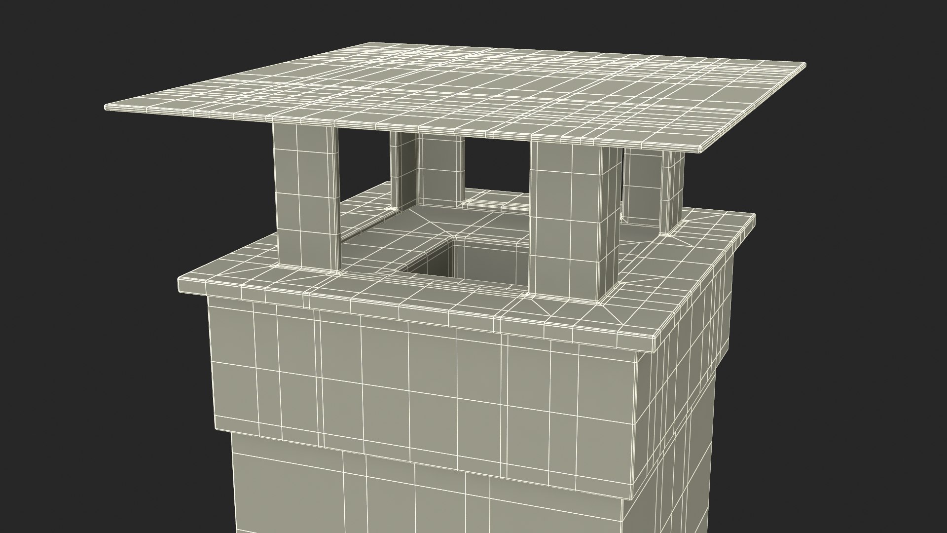 3D Model Brick Chimney Square - TurboSquid 2051139