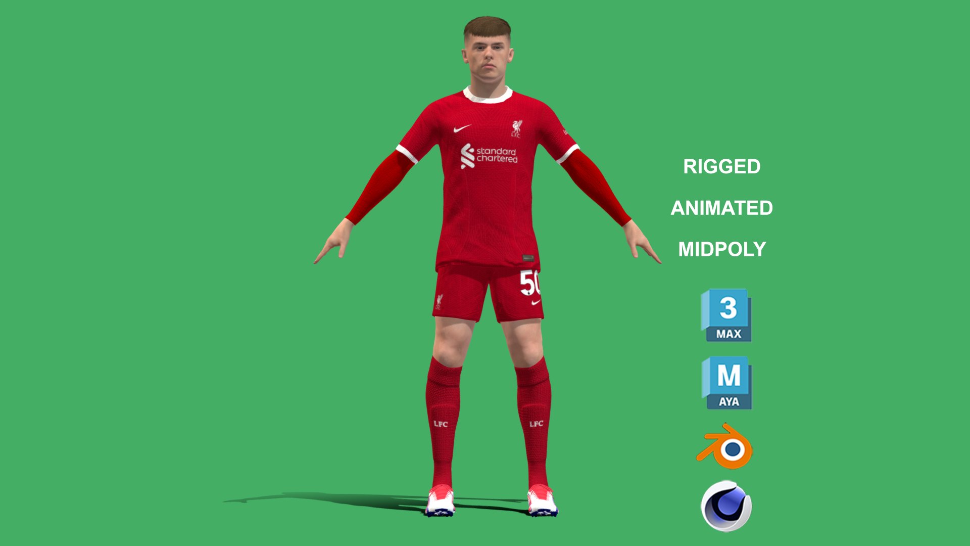 3D 3D Rigged Ben Doak Liverpool 2024 - TurboSquid 2130796