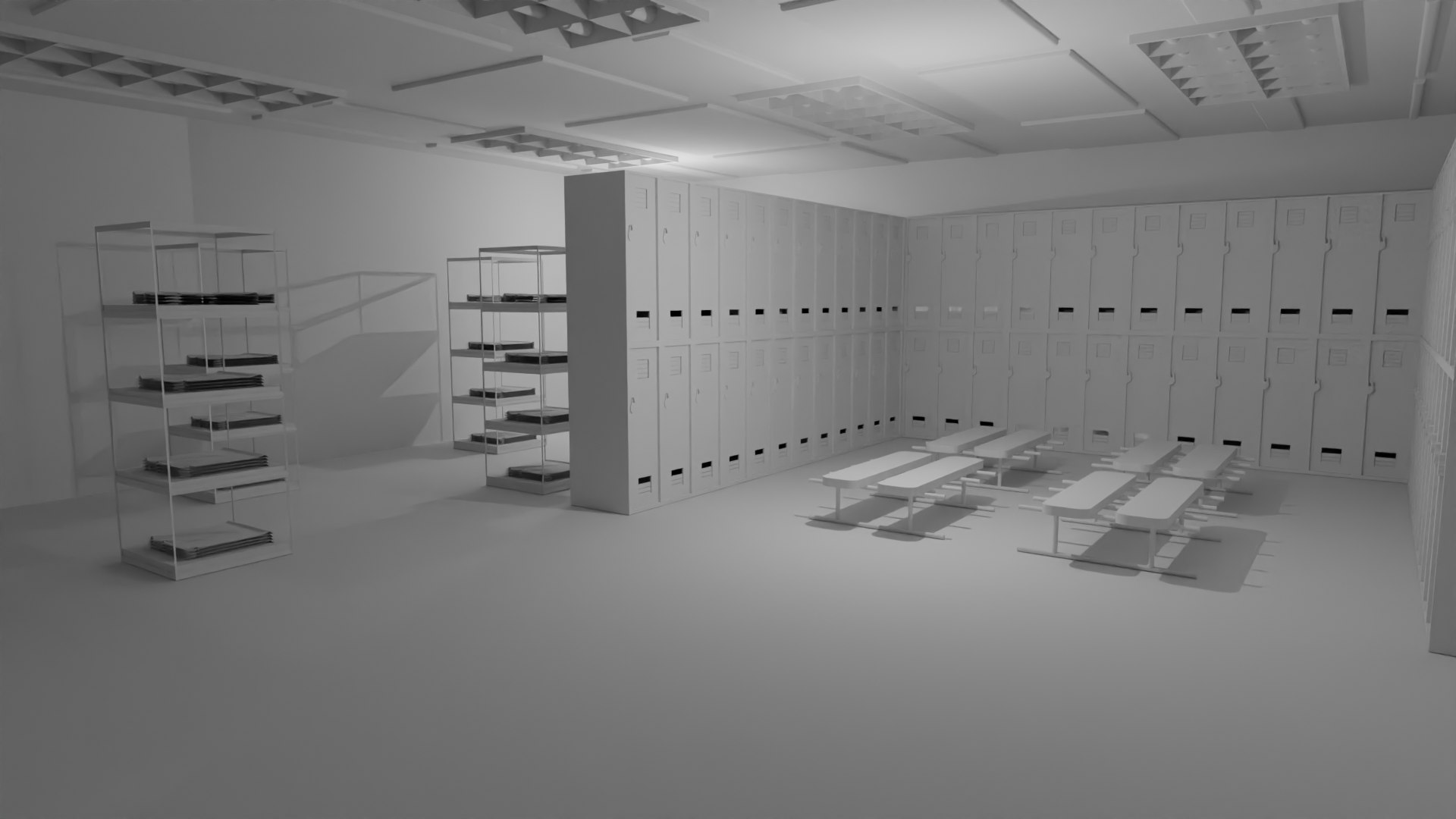 3D Locker Room - No Material Model - TurboSquid 2164811