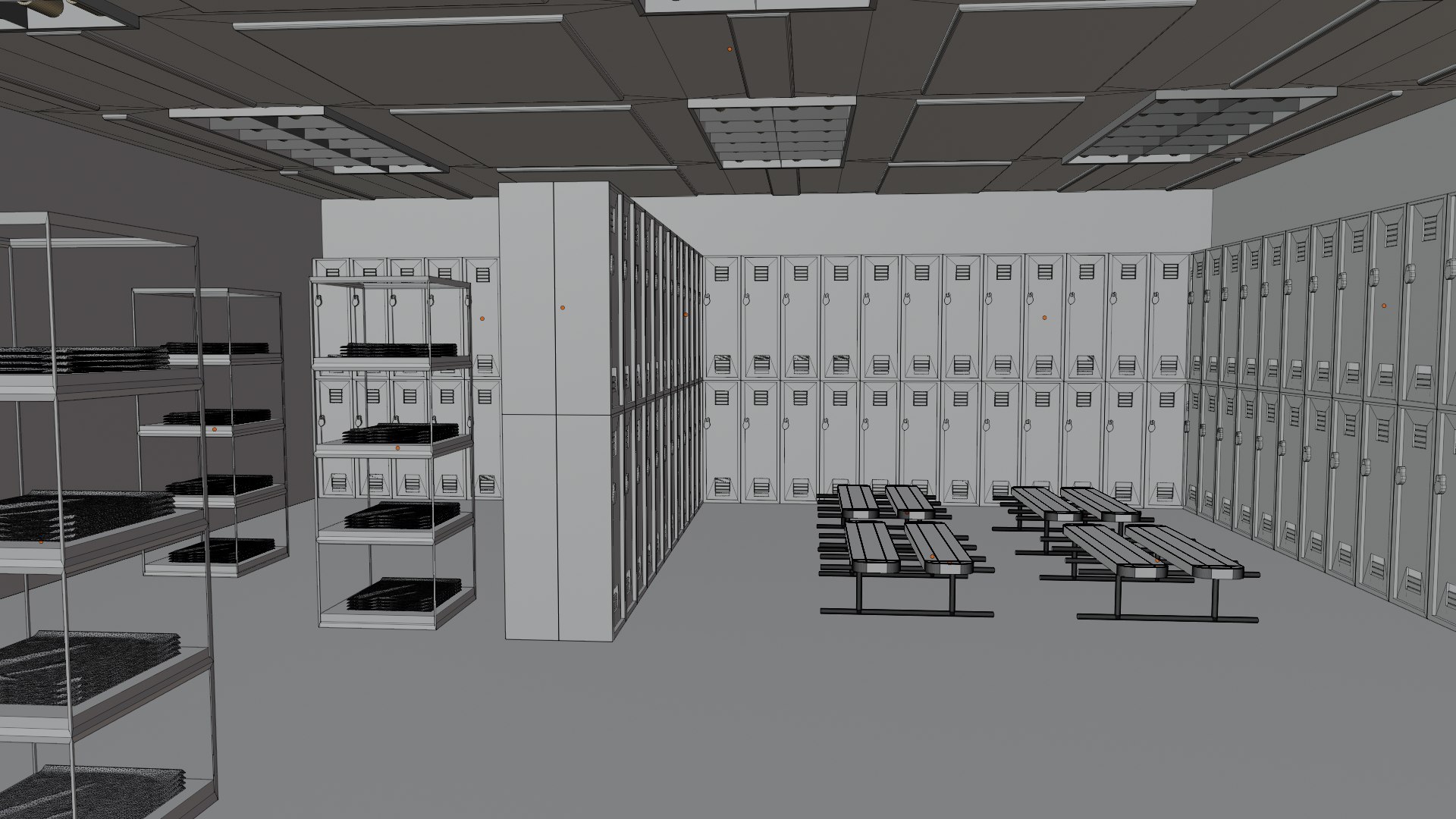 3D Locker Room - No Material Model - TurboSquid 2164811