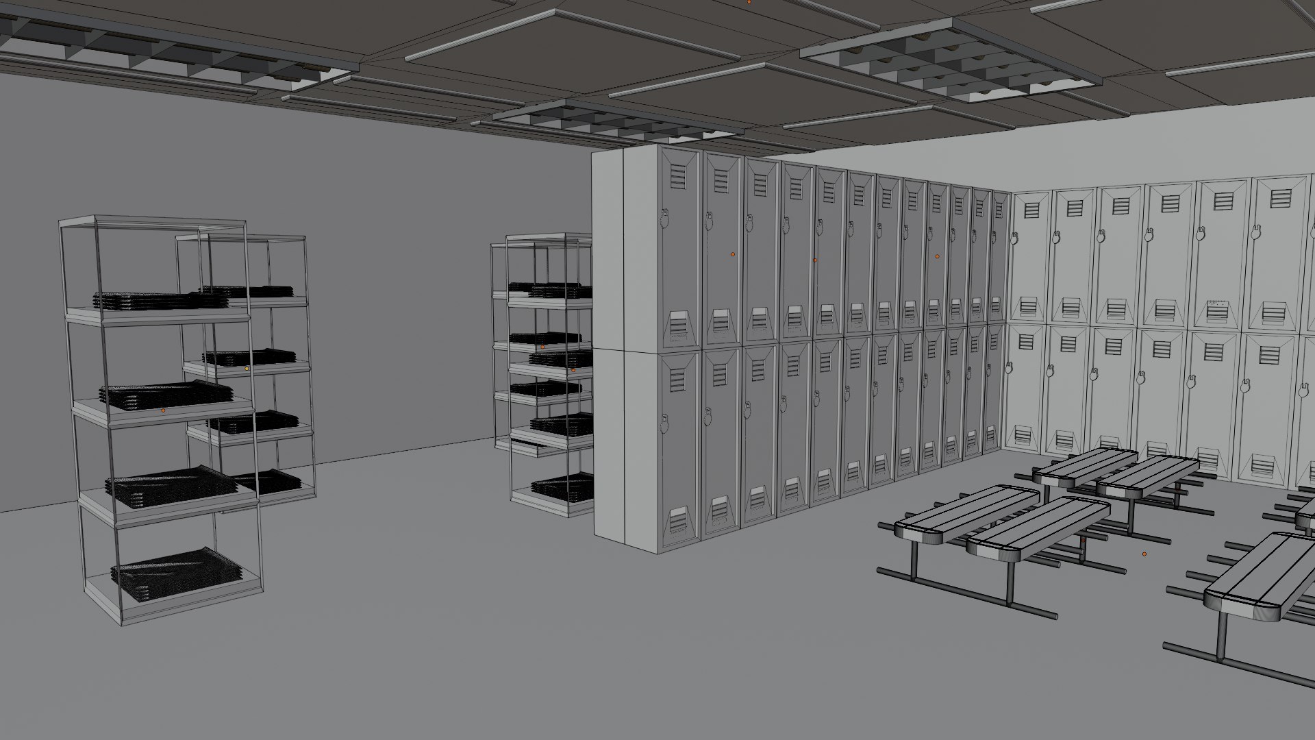 3D Locker Room - No Material Model - TurboSquid 2164811