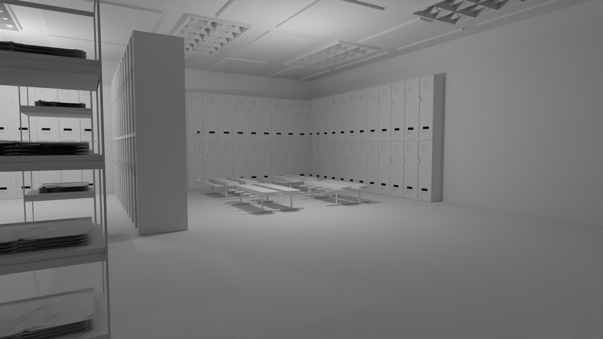 3D Locker Room - No Material Model - TurboSquid 2164811