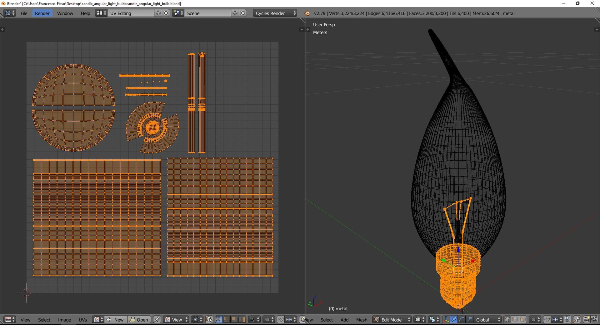 Candle Angular Light Bulb 3D - TurboSquid 2111567