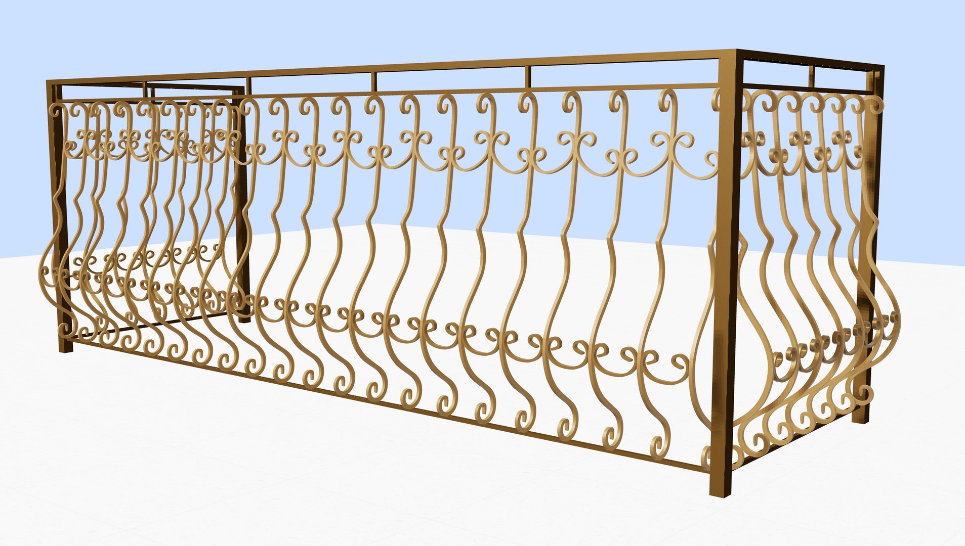 Metal Balcony Railing 3D Model - TurboSquid 1904609