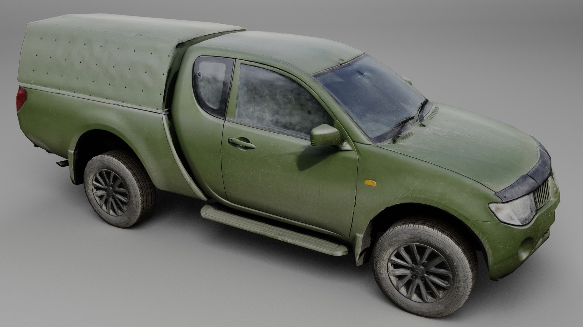 Mitsubishi L200 Pickup Truck Vehicle Military Lowpoly 3D Model ...